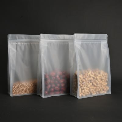 China Matte Eight Side Seal Zipper Clear Plastic Octagon Food Stand Pouch for Sugar Coffee Bag Flat Square Bottom Standing Packaging for sale