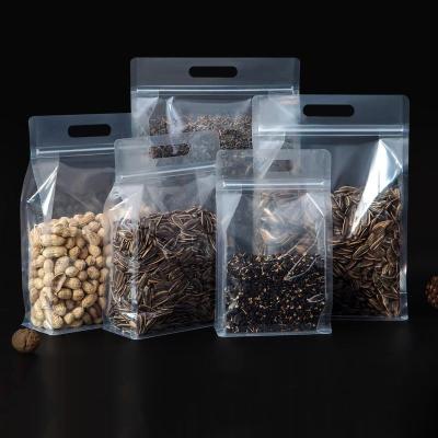 China Premium Quality Transparent Stand up Zipper Pouch Ziplock Plastic Eight Side Seal Bags for Food Package for sale