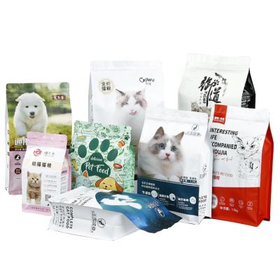 China Custom Pet Food Packaging Plastic Bag Flat Bottom Stand up Pouch Cat Litter Dog Pet Food Bag Package for sale