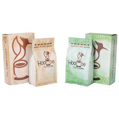 China Custom Printed Flat Bottom Coffee Bean Packaging Bags with Zipper and Valve Plastic Bags with Durable Features for sale