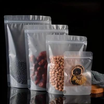 China Lightweight Portable Eight Sided Frosted Transparent Flat Bottom Pouch Stand Zipper Plastic Bag for Food Storage for sale