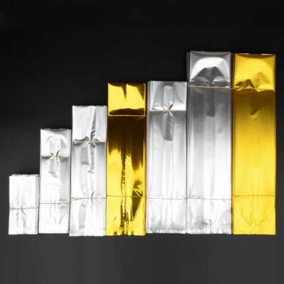 China Aluminum Foil Gusset Bag Tea Golden Aluminium Bag Gusset Coffee Tea Plastic Package Side Gusset Bag for sale