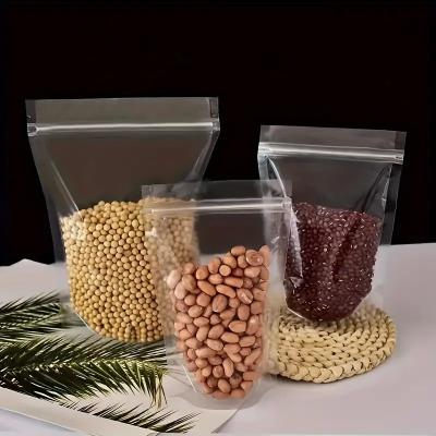 China 2025 New Arrival Transparent Flat Bottom Zipper Top Plastic Packaging Bag Clear Food Healthy Bags for sale