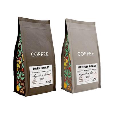 China Custom Printed Eco Friendly Kraft Coffee Bag Coffee Package Bag Custom Print logo Recyclable Coffee Bag for sale