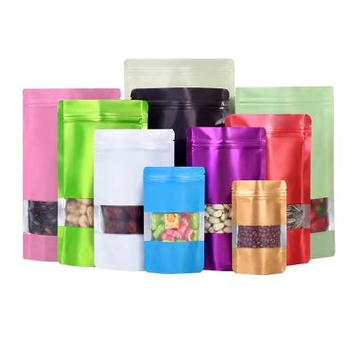 China Custom Print Window Pouch Standup Ziplock Bag Resealable Moisture Proof Packaging Self Sealing Laminated Plastic Zipper Food Bag for sale
