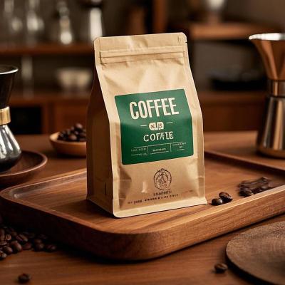 China Printed Logo Side Gusset Zip Lock Coffee Bag 150 g 250g 500g 1kg Flat Bottom Tea Bag for Coffee Bean for sale