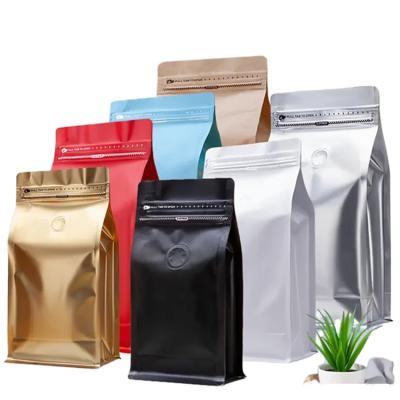China Good Quality Resealable Aluminum Foil Square Bottom Seal Coffee Pouch Plastic Packaging ZipLock Coffee Bag for sale