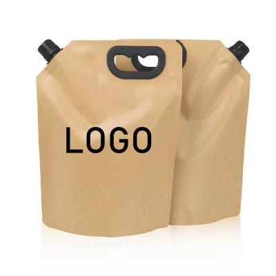 China Biodegradable Spout Pouch Compostable Kraft Paper Pouch Plastic Bag Stand up Spout Pouch with Handle for sale