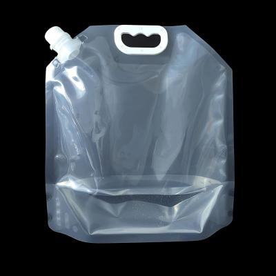 China Transparent Spout Pouch Plastic Stand up Bag Flask Drink Spout Pouch Heavy Duty Juice Liquid Spout Pouch with Handle for sale