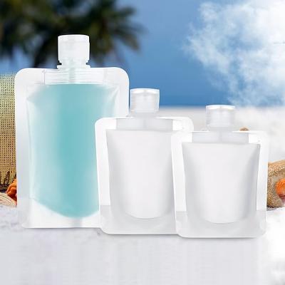 China Travel Portable Empty Squeeze Pouch Fluid Makeup Packing Bag Plastic Lotion Stand up Spout Pouch for sale