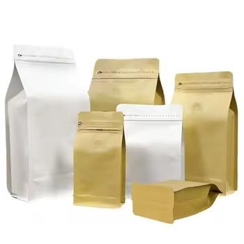 China New Products Resealable Zipper Stand up Flat Bottom Pouch Plastic Coffee Bags for Coffee Beans Packaging for sale