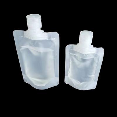 China Reusable Squeeze Pouch 30ml 50ml 100ml Shampoo Lotion Soap Liquid Plastic Package Refillable Spout Pouch for sale