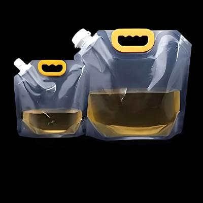 China Collapsible Water Container Clear Storage Jug Plastic Carrier Bags Liquid Spout Pouch with Handle for sale
