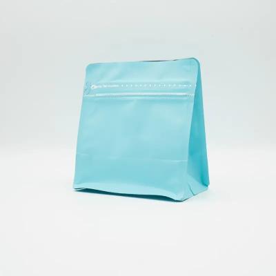China High Quality Food Grade Moisture Resistant Zipper Valve Flat Bottom  Food Packaging Bags Coffee Bags for sale