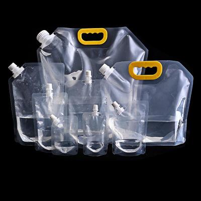 China Transparent Spout Pouch 1L 3L 5L Beverage Storage Plastic Package Bag Reusable Liquid Pouch for sale
