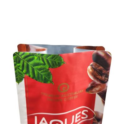 China Factory Custom Printed Low MOQ Gram Bulk Stand up Coffee Bag Flat Bottom 250g 1kg Coffee Bag with Valve and Zipper Bean for sale