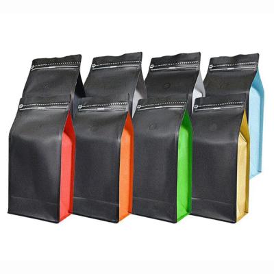 China Custom Coffee Beans Packaging Bags Custom Printed Logo Aluminum Foil Bag With Valve and Zipper Recycle Flat Bottom Coffee Bags for sale
