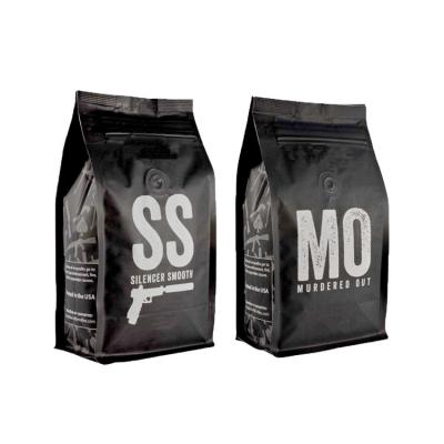 China Wholesale Matte Printing square Bulk Zipper Aluminum Foil Flat Bottom Coffee Bag with Valve and logo for sale