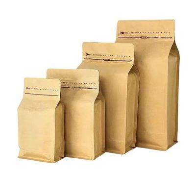 China Biodegradable Compostable Zipper Bag Flat Bottom Gusset 250g 500g 1000g Coffee Bag with Valve for sale