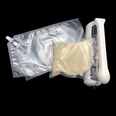 China Transparent Spout Pouch Heat Sealable Plastic Pouch Sauce Salad Package Spout Bag with Screw Cap for sale