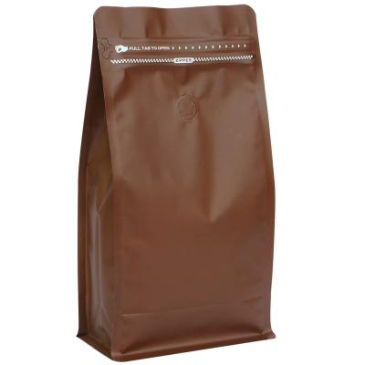 China Print Logo Coffee Bag Recyclable Bolsas De Cafe Resealable Flat Bottom Stand up Zip Lock Coffee Bag with Valve for sale