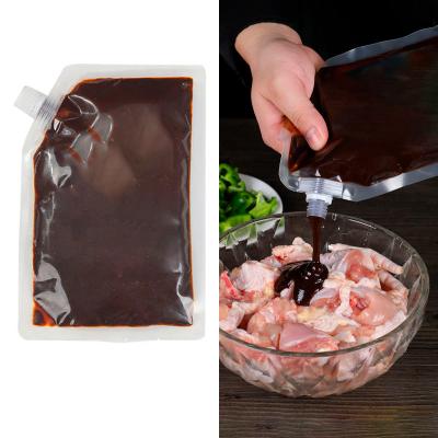 China Transparent Heat Seal Spout Pouch Refill Salad Sauce Bag Liquid Cream Package Plastic Spout Pouch for Kitchen for sale
