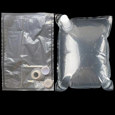 China Transparent Bags in Box Spout Pouch Screw Cap Water Bag 5L 10L 20L BIB Pouch Plastic Bag with Valve for sale