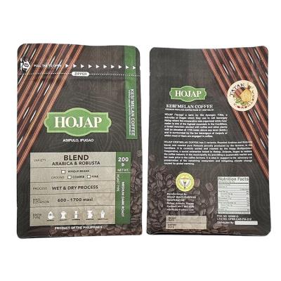 China Customized Printed Recyclable Aluminium Zipper Coffee Bean Pouch Plastic Bag Packaging for Coffee Beans for sale