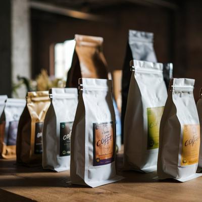 China Custom Printed Matte Mylar Stand-Up Coffee Bean Packaging Pound Aluminum Foil Bag with Valve and Zipper for Plastic Products for sale