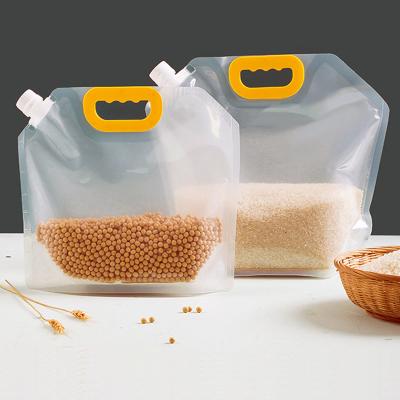 China Translucent Corner Spout Bag Reusable Laundry Detergent Bag Clear Plastic Spout Pouch with Handle for sale