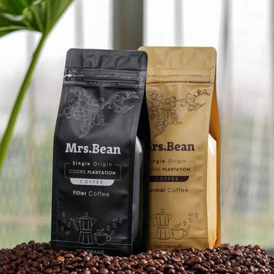 China Bolsas De Cafe Wholesale Printed Square Ziplock Plastic Coffee Bag for Cafe Use Kraft Paper Coffee Bag for sale
