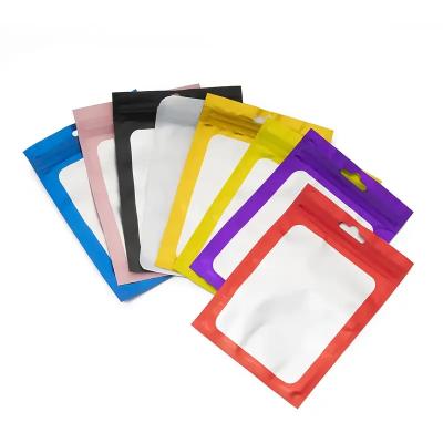 China Custom Color Transparent Holographic Bag Resealable Smell Proof Small Ziplock Plastic Packaging Mylar Bags for sale