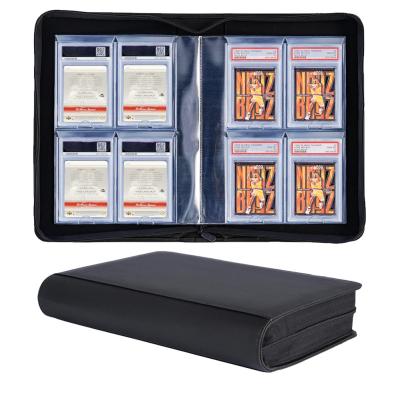 China Graded Card Slab Binder 4-Pocket 32 Slots PU Leather Card Holder Storage  for PSA Graded Slab Binder for sale