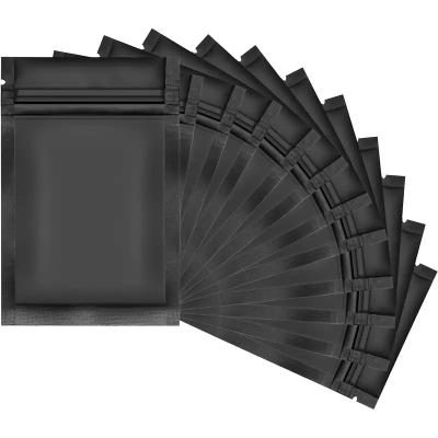 China Cost Effective Durable Black Zip Lock Zipper Food Packaging Stand up Pouch Mylar Bag for Candy Cookies for sale