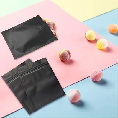 China RTS Resealable Zip Lock Pouch Clear Window Metallic Holographic Mylar Plastic Bags for sale