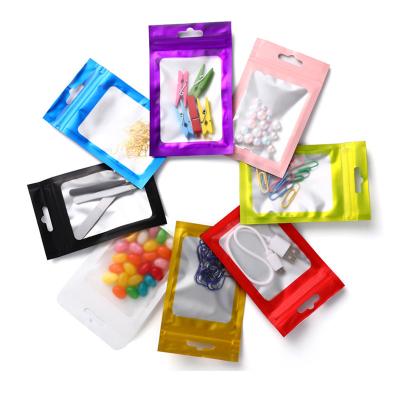 China Customizable Standing Zipper Bag Transparent Front Laminated Plastic PE Aluminum Foil Reusable and Resealable on the Back for sale