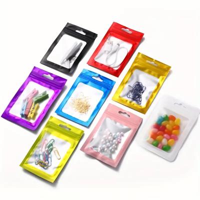 China Wholesale Rainbow Stand Pouches Resealable Die Cut Sealing Handle Zip Lock Plastic Bags for Food Jewelry for sale