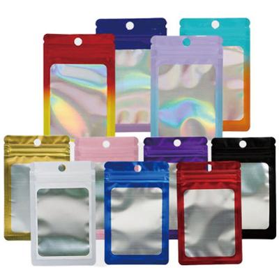 China Small Holographic Zip Lock Plastic Foil Baggies for Food Packaging and Storage Solutions for sale