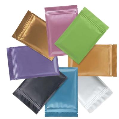 China Factory Supply Multicolor Matte Finish Small Mini Flat Resealable Zipper Packaging Pouches Aluminum Foil Bags for sale