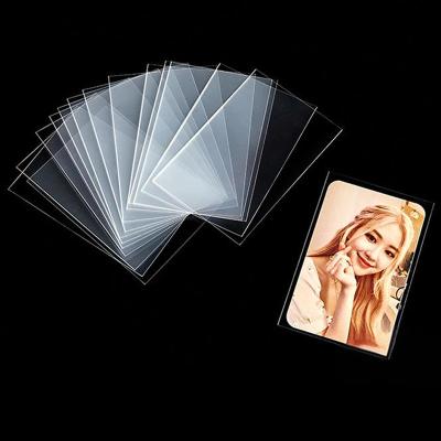 China Custom Crystal Clear Card Sleeve Photo Sheet Transparent Acid-free Soft Card Protector 3R 4R 4D Photo Cover Sleeve for sale