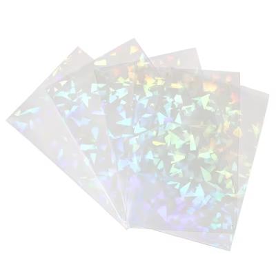 China High Quality Holographic Flashing Soft Film Protector Clear Perfect Fit Shiny Trading Card Card Sleeves for sale