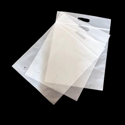 China Custom Print Logo Plastic Bag Resealable Frosted Ziplock Bag Translucent Self-Sealing Pouch with Handle for sale