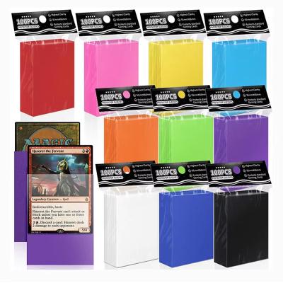 China Durable Matte Card Sleeve 66*91mm 62*89mm Textured Matte Trading Card Opaque Cover Tear-Resistant Frosted Photo&Card Sleeve for sale