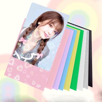 China Holographic Sleeves Laser Flashing Shiny Photocard Protector Clear Cover Board Game KPOP Card Sleeve YGO PKM Shield Cover for sale