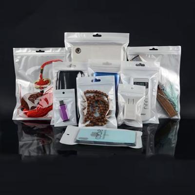 China Custom Logo Plastic Bag Self-sealing Pearlized Zipper Pouch for Small Business Cosmetics Electronics Accessories Packaging Bag for sale