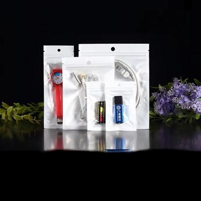 China White Ziplock Bag Transparent Small Pouch Self-Sealing Pearl Film Bag for Consumer Electronics Phone Case Jewelry Packaging for sale