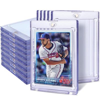 China Custom Magnetic Card Holder One-touch Transparent Game Cards Protector Slab Trading Cards Holder for sale