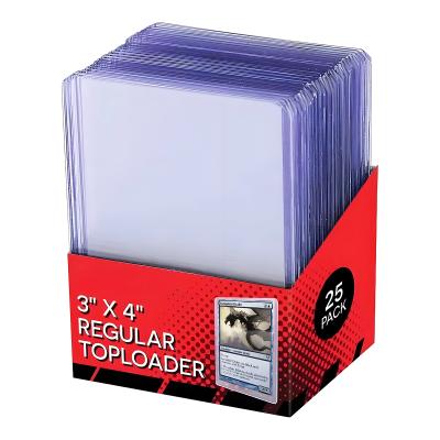 China Solid Clear 35PT Toploaders PVC Vinyl Card Protector Holder for Sports Game Trading Card Toploaders for sale