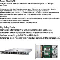 China PowerEdge R470 1U Rack Server with Xeon 6 E-core CPU, 16 DDR5 DIMM Slots, and Up to 10 x 2.5-inch SATA/NVMe Drive Bays for sale