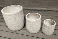 China Fiber Clay Planter 44 lbs - UV & Frost Resistant Round Plant Pot in 3 Sizes (240mm to 500mm) for sale